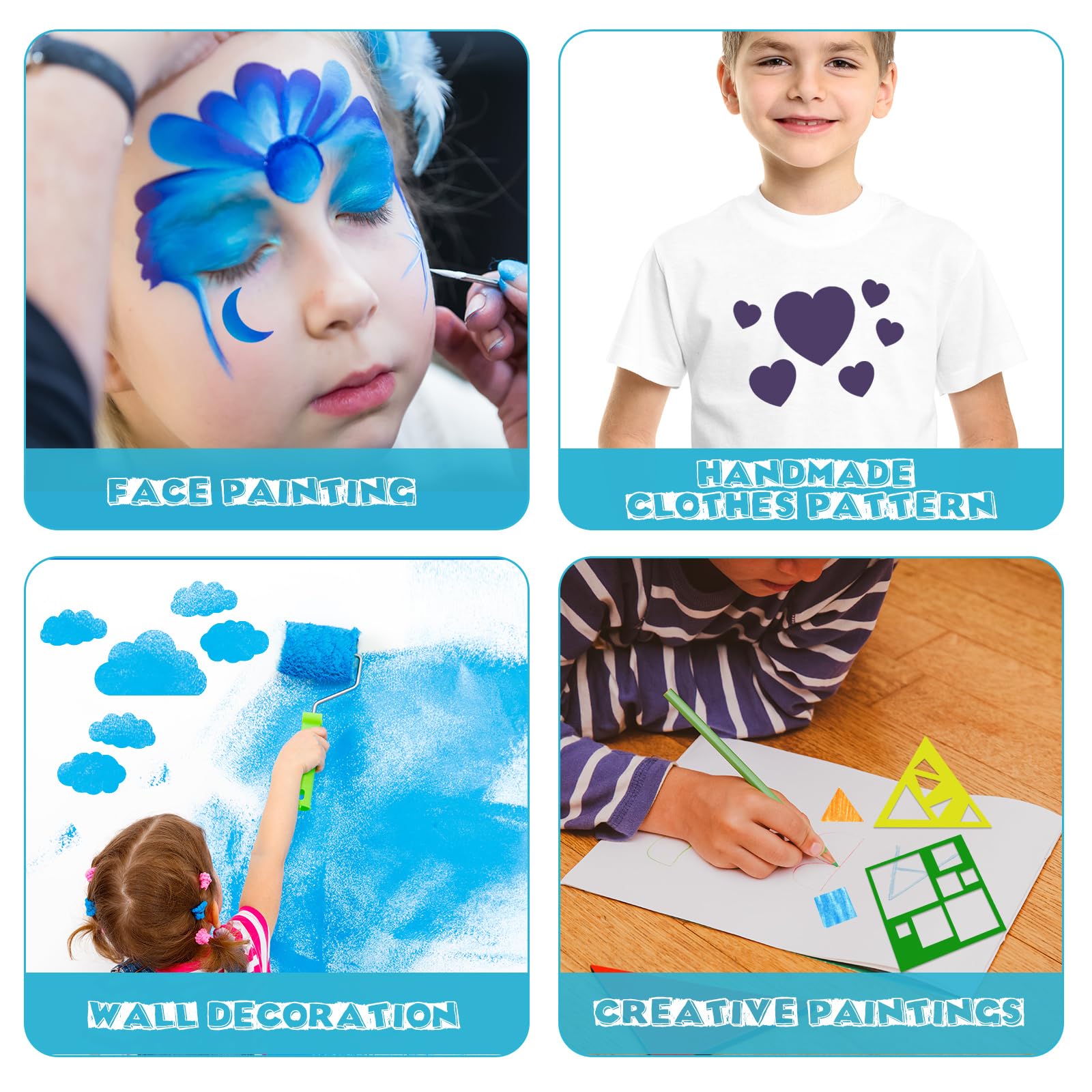 Snapklik.com : 12 Pieces Geometric Stencils Template Set For Kids ...
