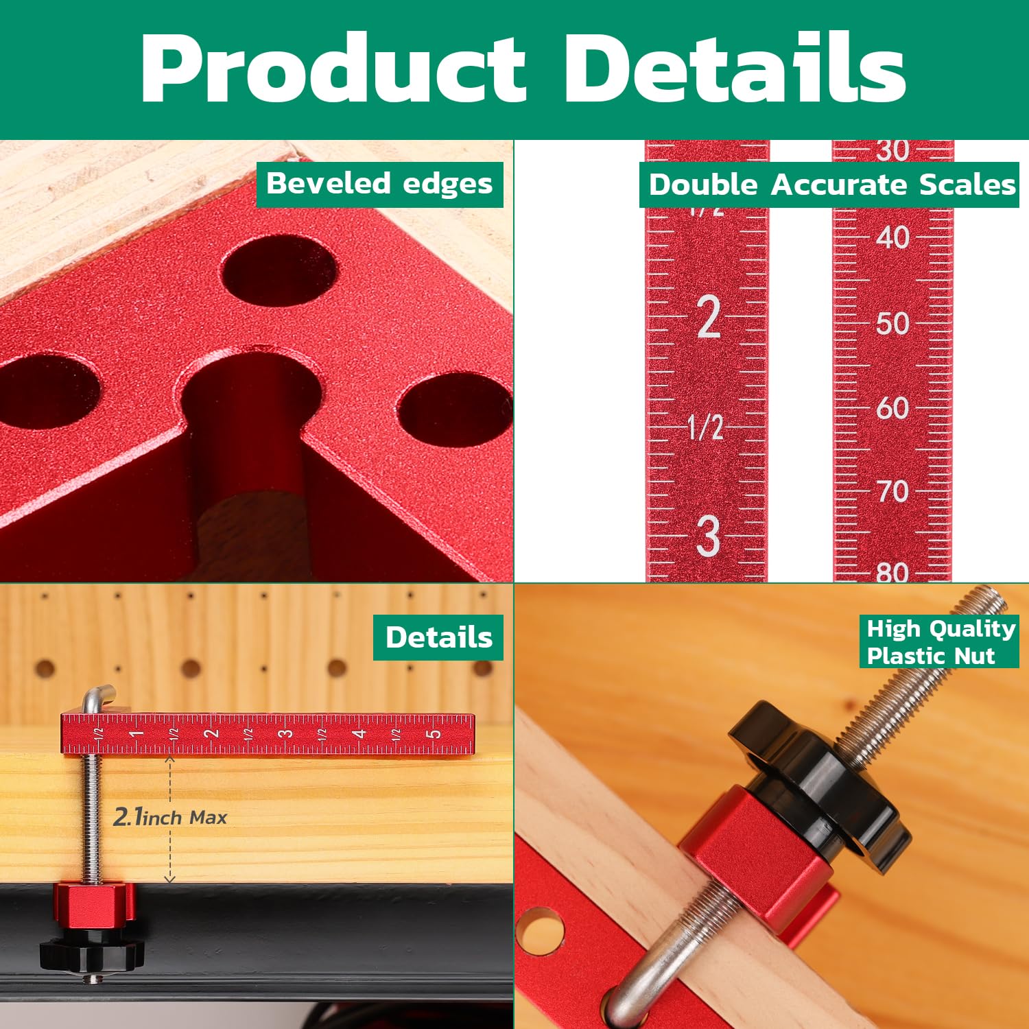 Snapklik.com : OURU 4 Pack Corner Clamps For Woodworking,Aluminum 90 ...