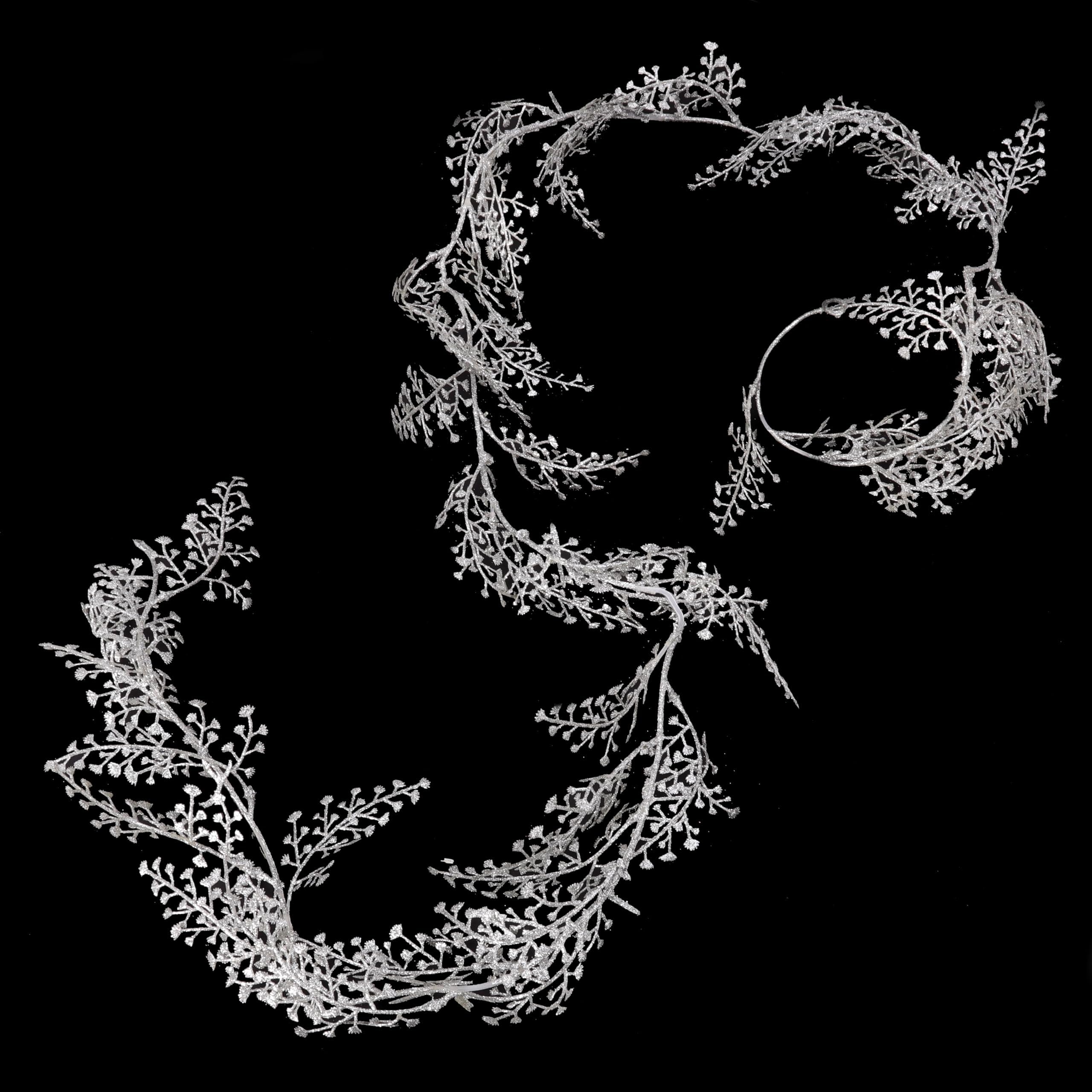 Premier Decorations 1.8m Silver Tipped Glitter Garland : Amazon.co.uk ...