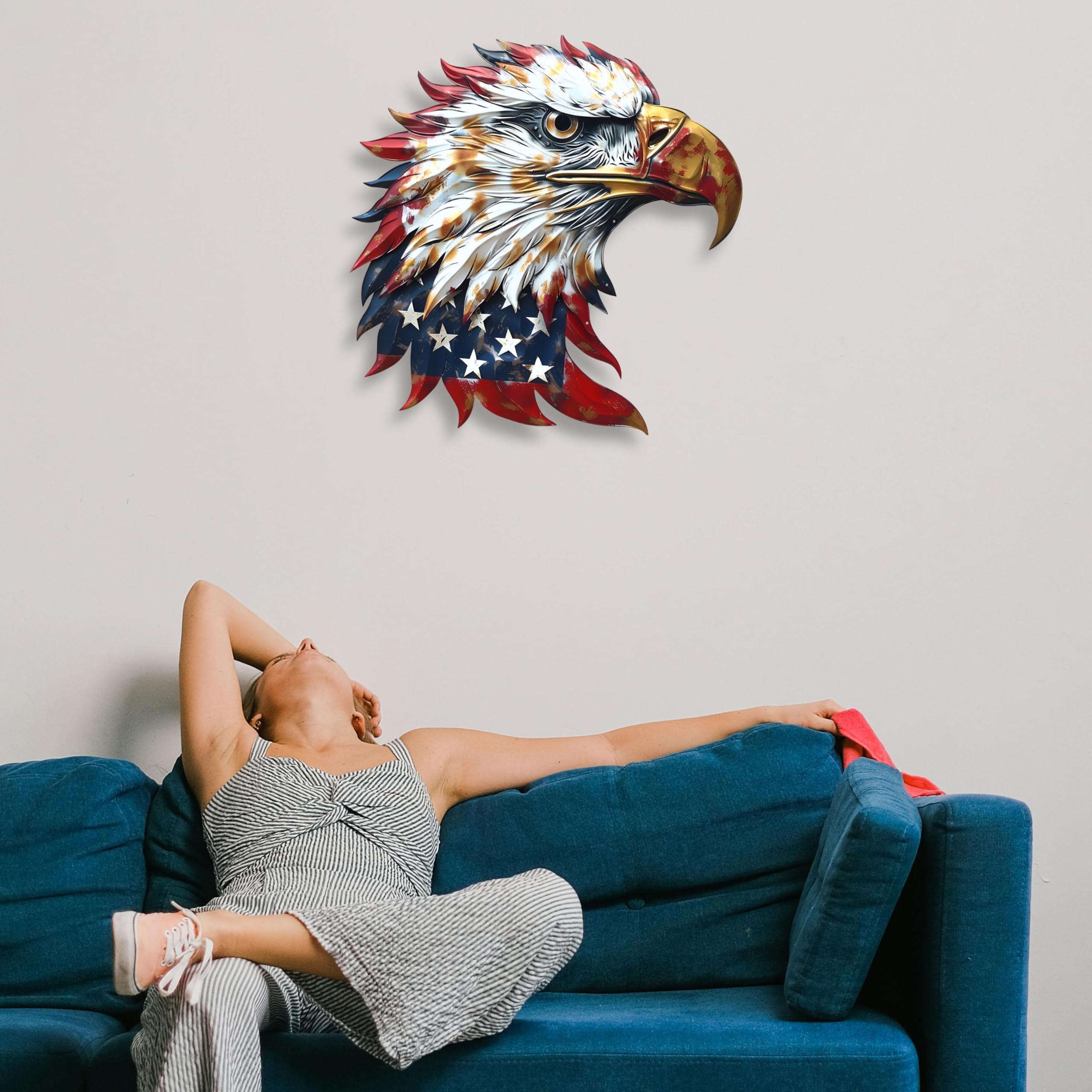 Bald Eagle With American Flag Veterans Veterans Day Concept Stock