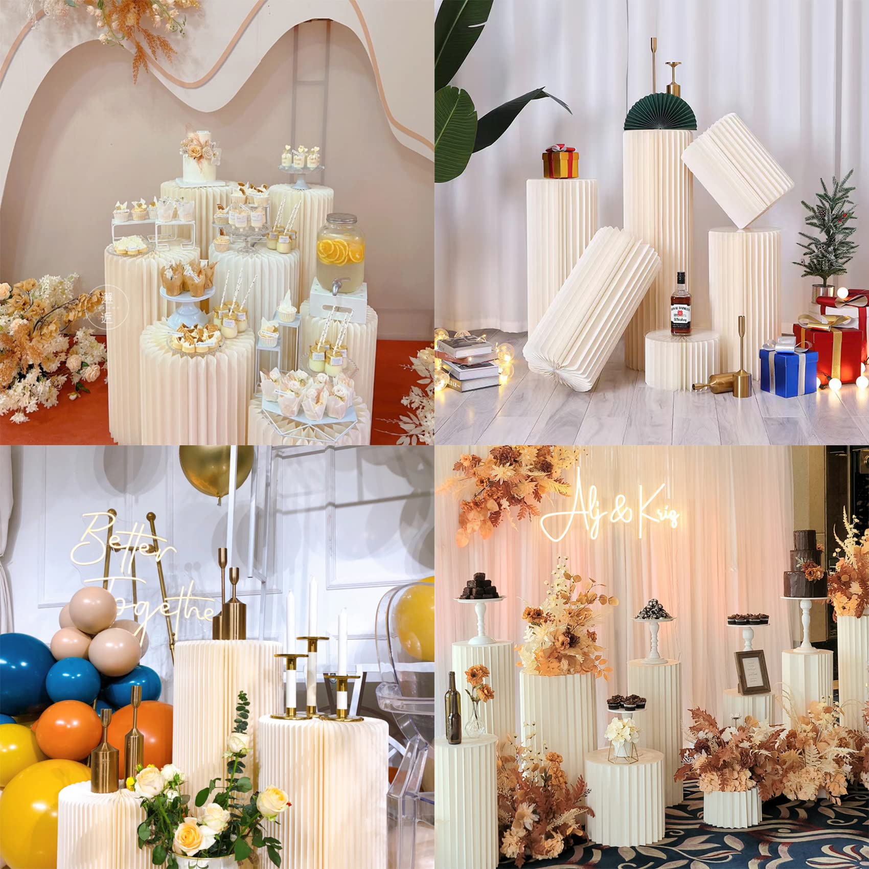 5PCS Cylinder Pedestal Stands for Parties, Round Cylinder Stands for ...
