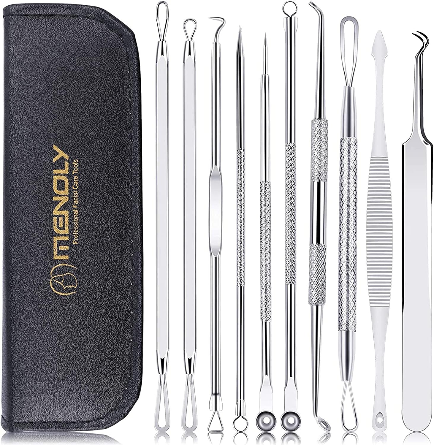 Amazon.com: MENOLY Blackhead Remover Pimple Popper Tool Kit-10 Pcs ...