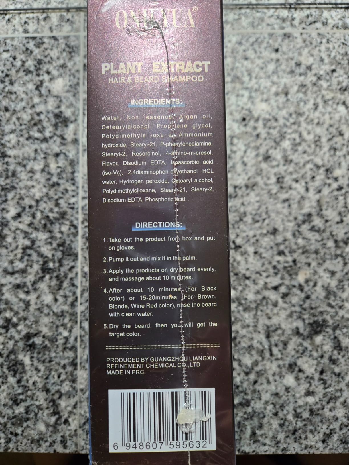 Amazon.com : Men's 3-in-1 Black Beard & Hair Dye Shampoo, Instant Grey ...