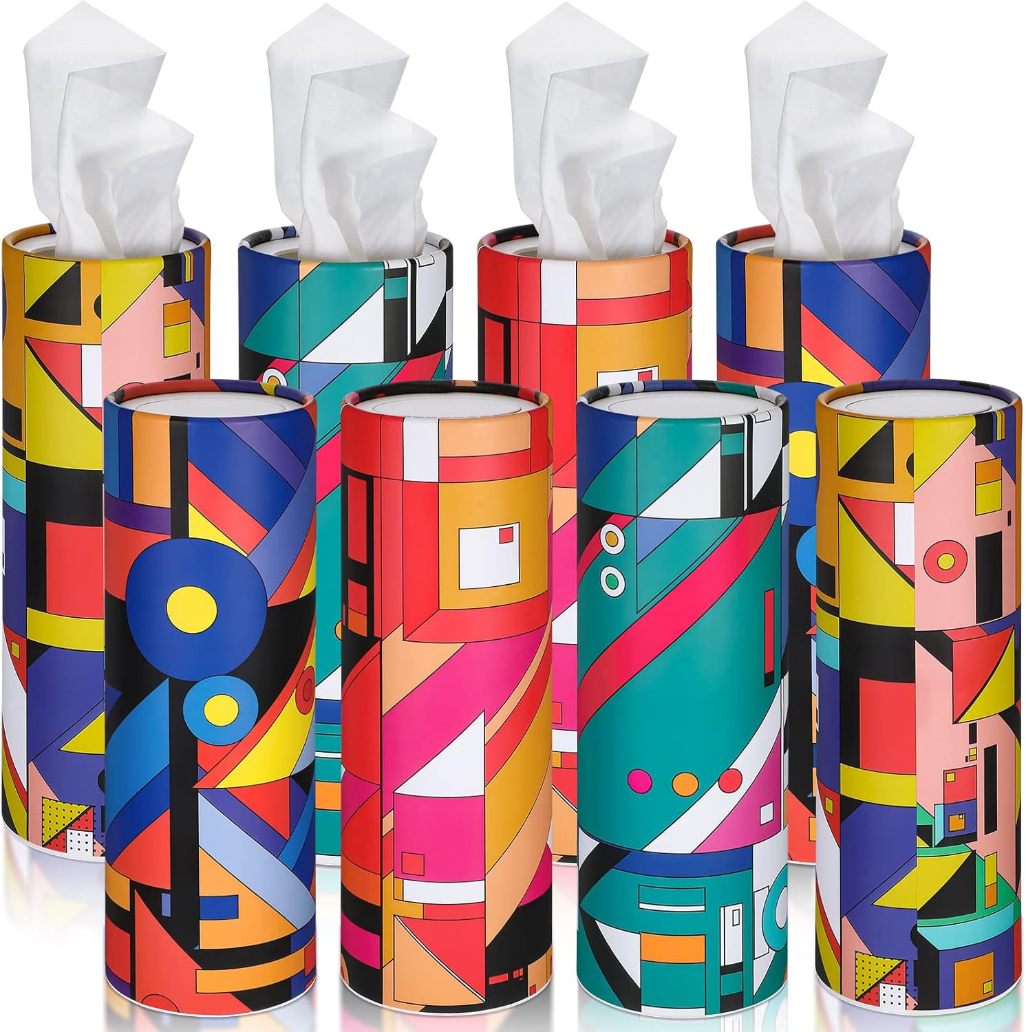 Amazon.com: 8 Pcs Car Tissue Holder with Facial Tissues Bulk 7.9 x 2.7 ...