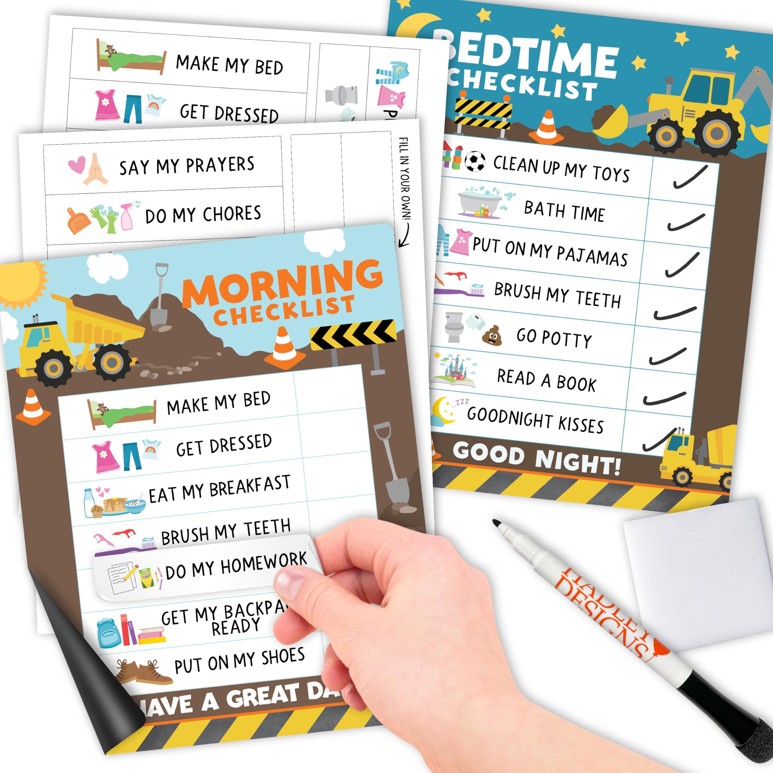 Amazon.com: Construction Daily Schedule for Kids Schedule Board for ...