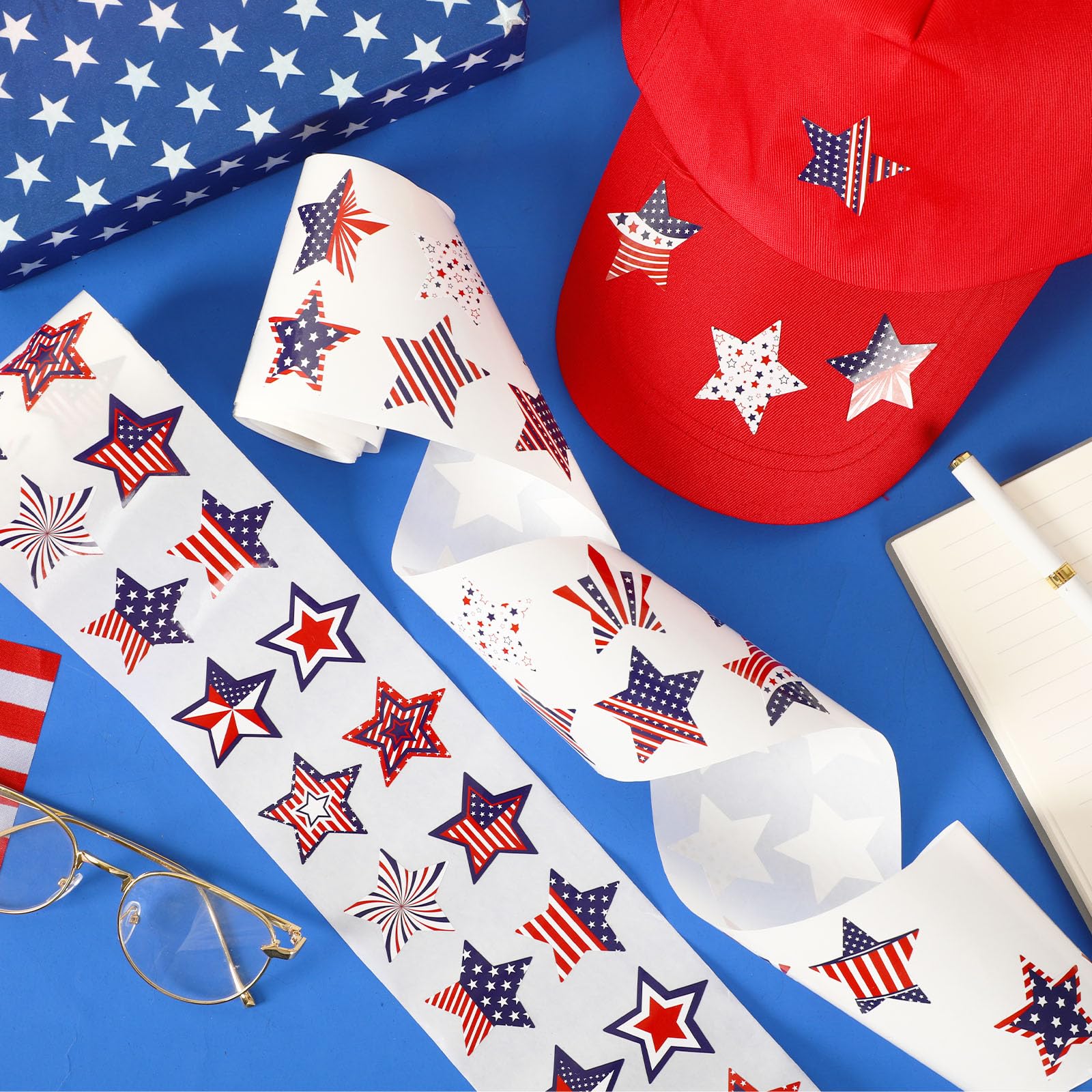 Snapklik.com : Patriotic American Flag Stickers, 600 Pcs 2 Roll Fourth ...