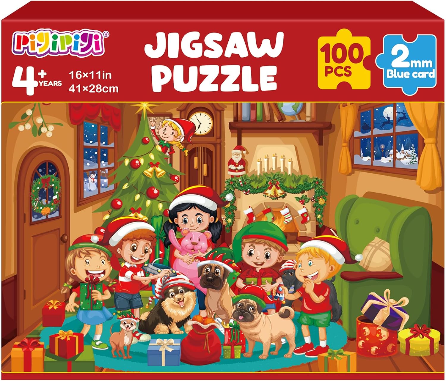 Amazon.com: pigipigi Christmas Jigsaw Puzzles for Kids - 100 Piece ...