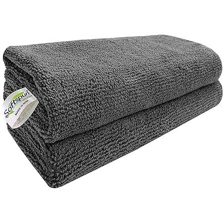 SOFTSPUN Microfiber Cloth - 4 pcs - 40x40 cms - 340 GSM Grey- Thick ...