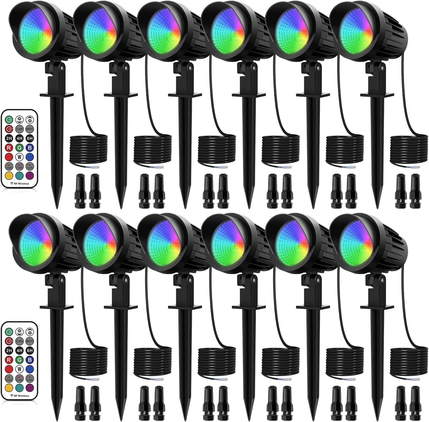 MEIKEE 15W RGB Landscape Lights, DC/AC 12V 24V Low Voltage Landscape ...