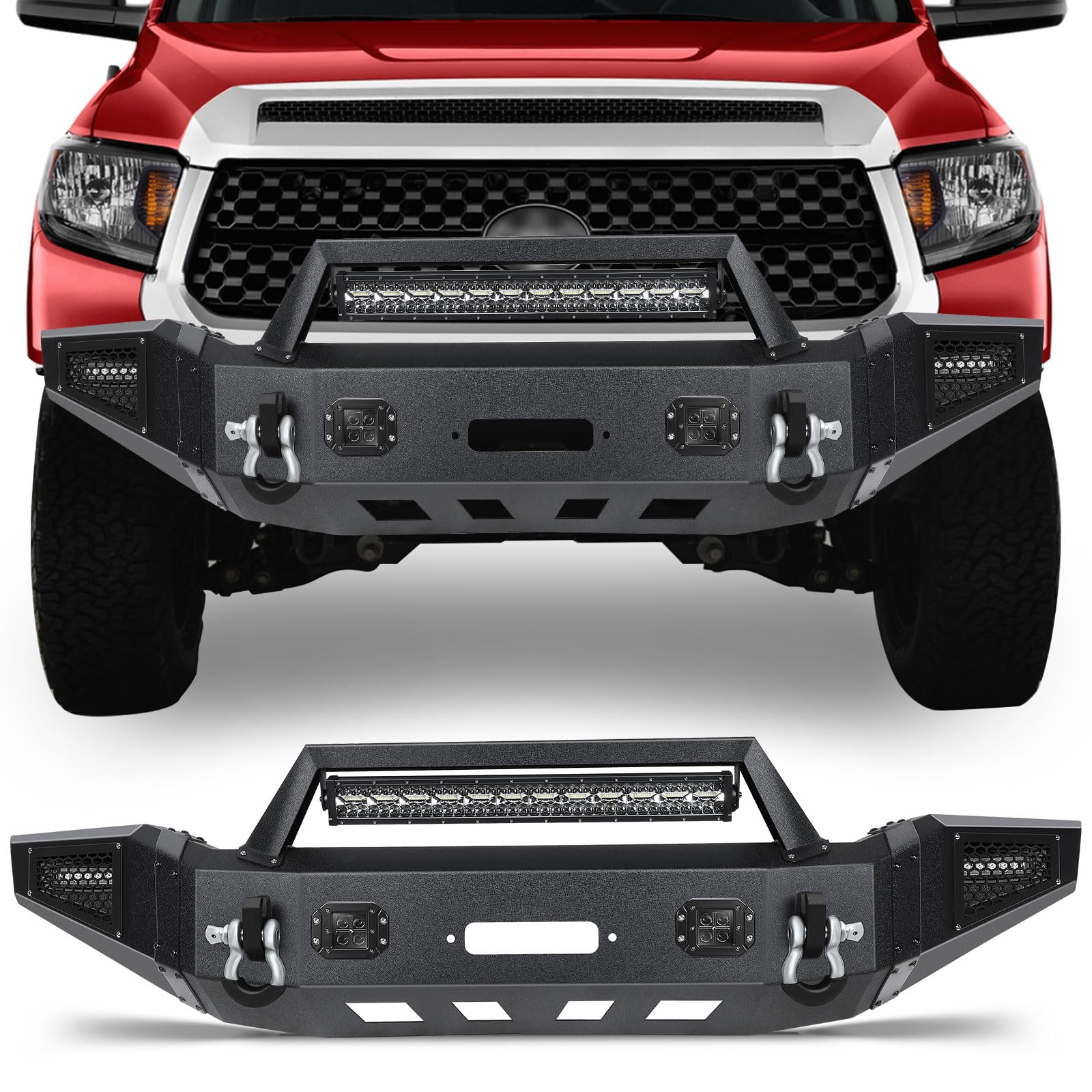Winch Plate Bumper For Tundra 2014-2021 Off-Road Front Bumper For ...