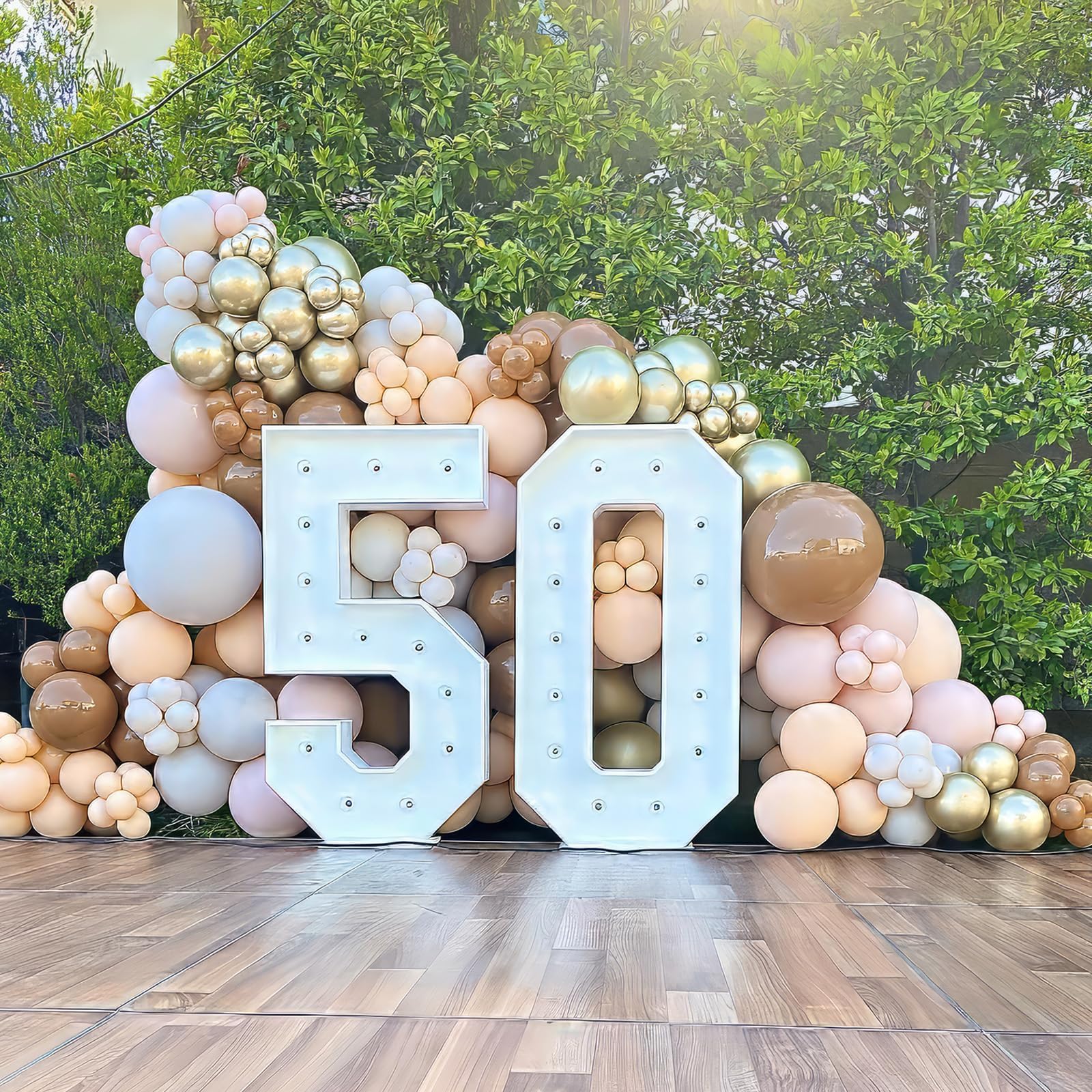 Snapklik.com : White Sand Gold Balloons,12 Inch Double Stuffed Boho ...