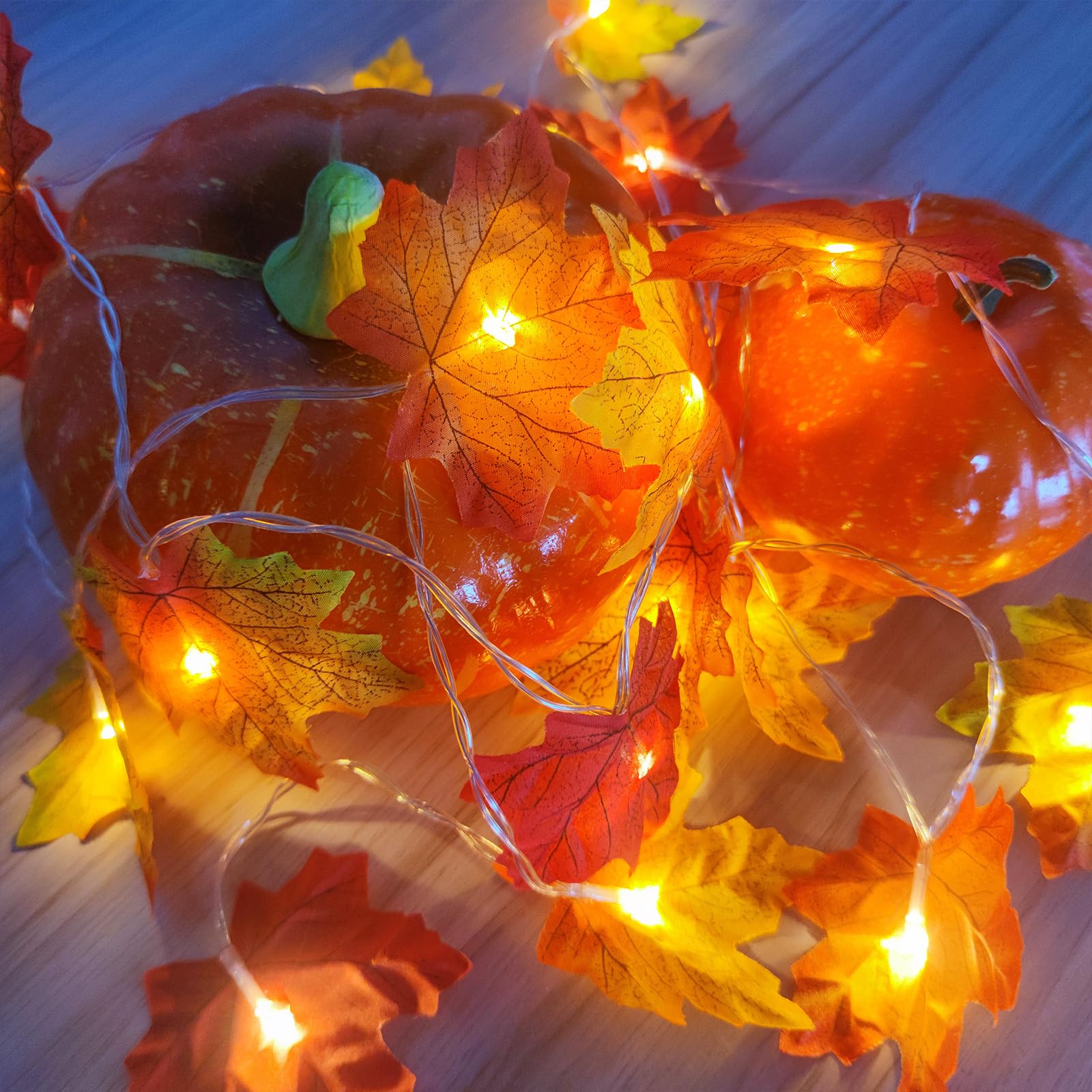 Autumn Decoration Lights 2 Pack Maple Leaf String Lights - 20FT Battery ...