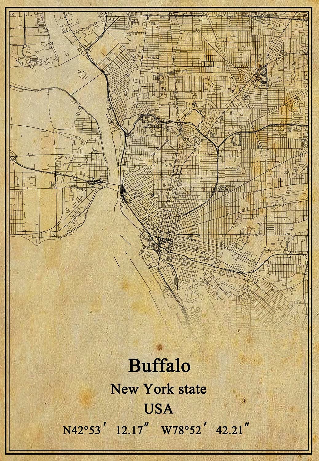 Mapa Del Estado De Buffalo-nueva York