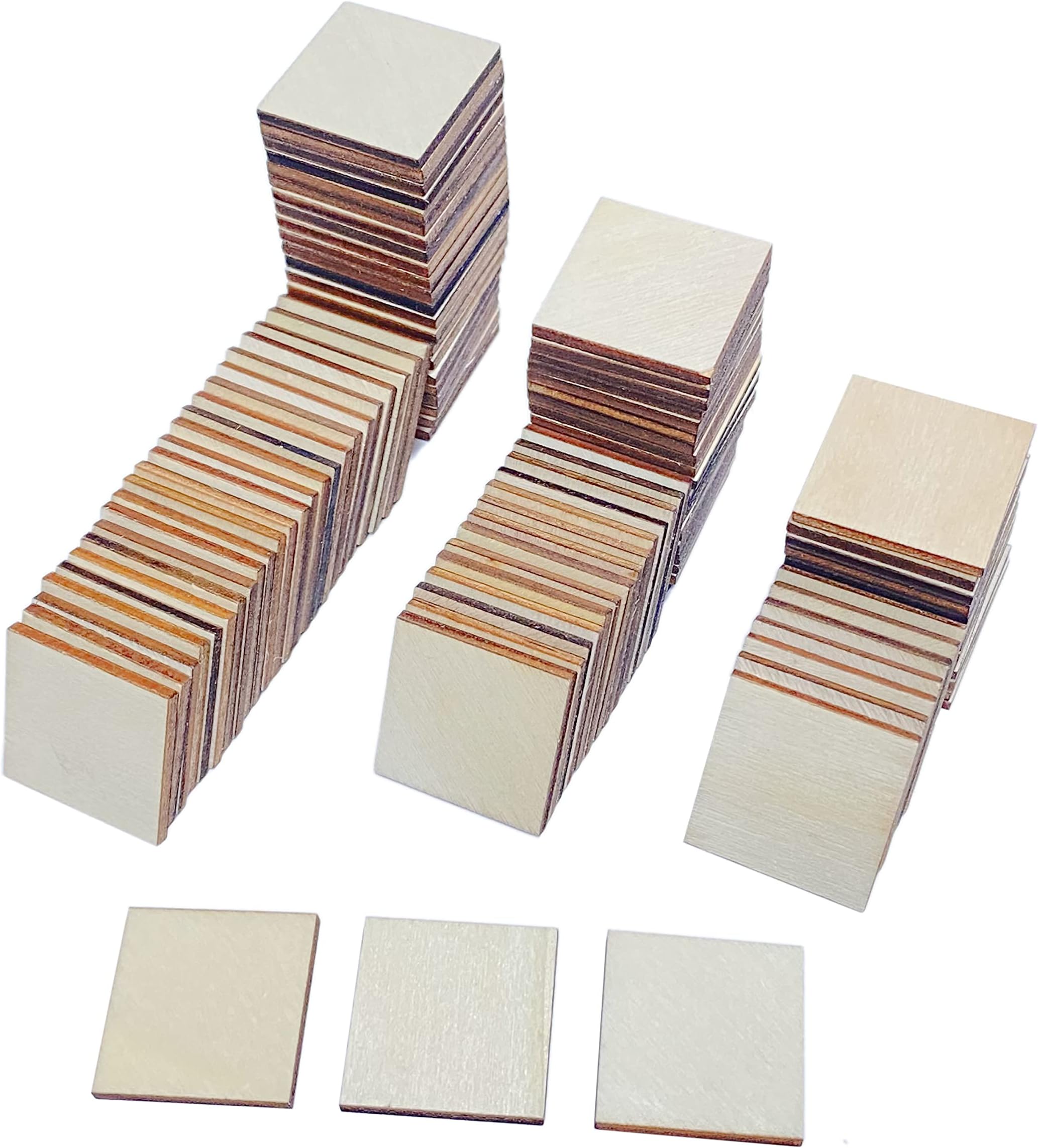 Amazon.com: Wood Squares for Crafts, 100-Count Unfinished Wooden Square ...