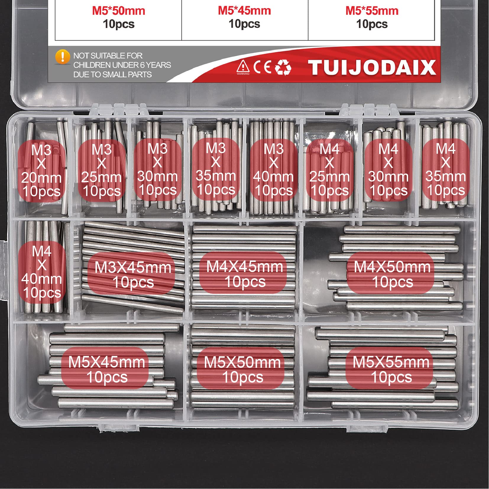 Snapklik.com : 150Pcs 15 Kinds M3 M4 M5 304 Stainless Steel Dowel Pin ...