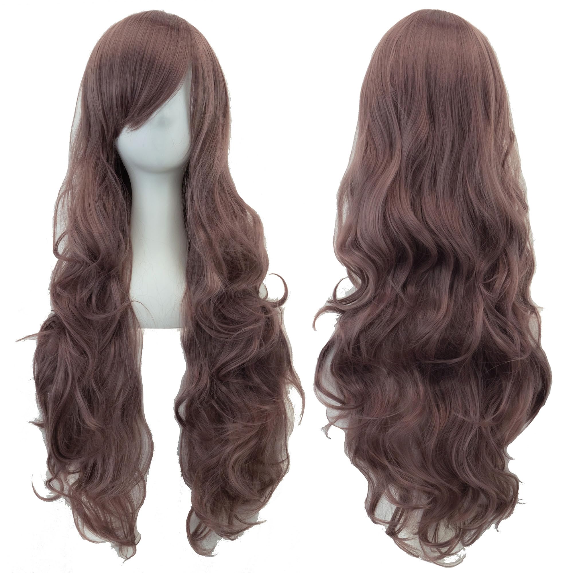 Amazon.com: IMISSU 80cm Long Curly Natural Hair Cosplay Wig with Bangs ...