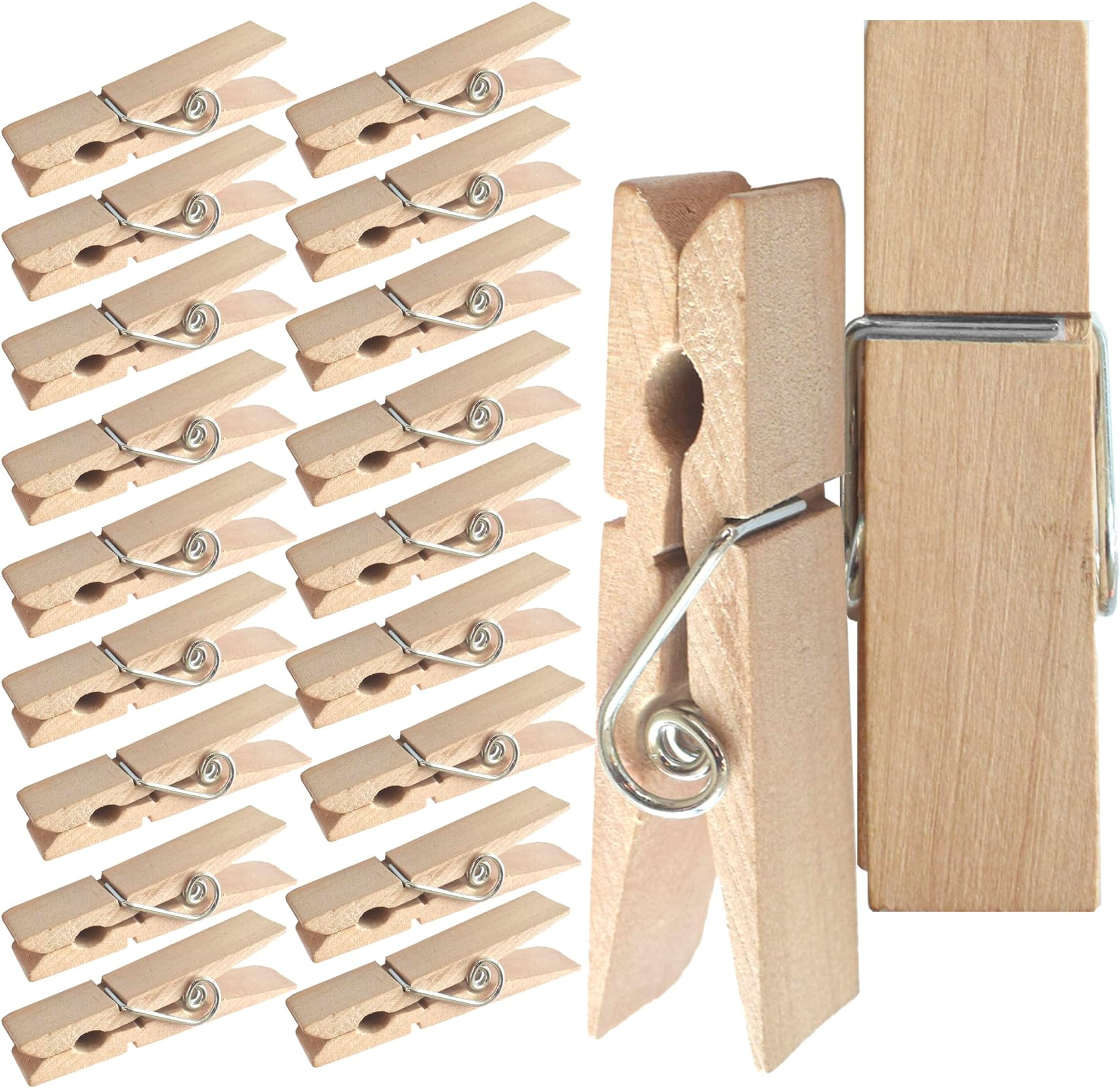 Amazon.com: Large Wooden Clothespins Set 20PCS 2.83inch Heavy Duty ...