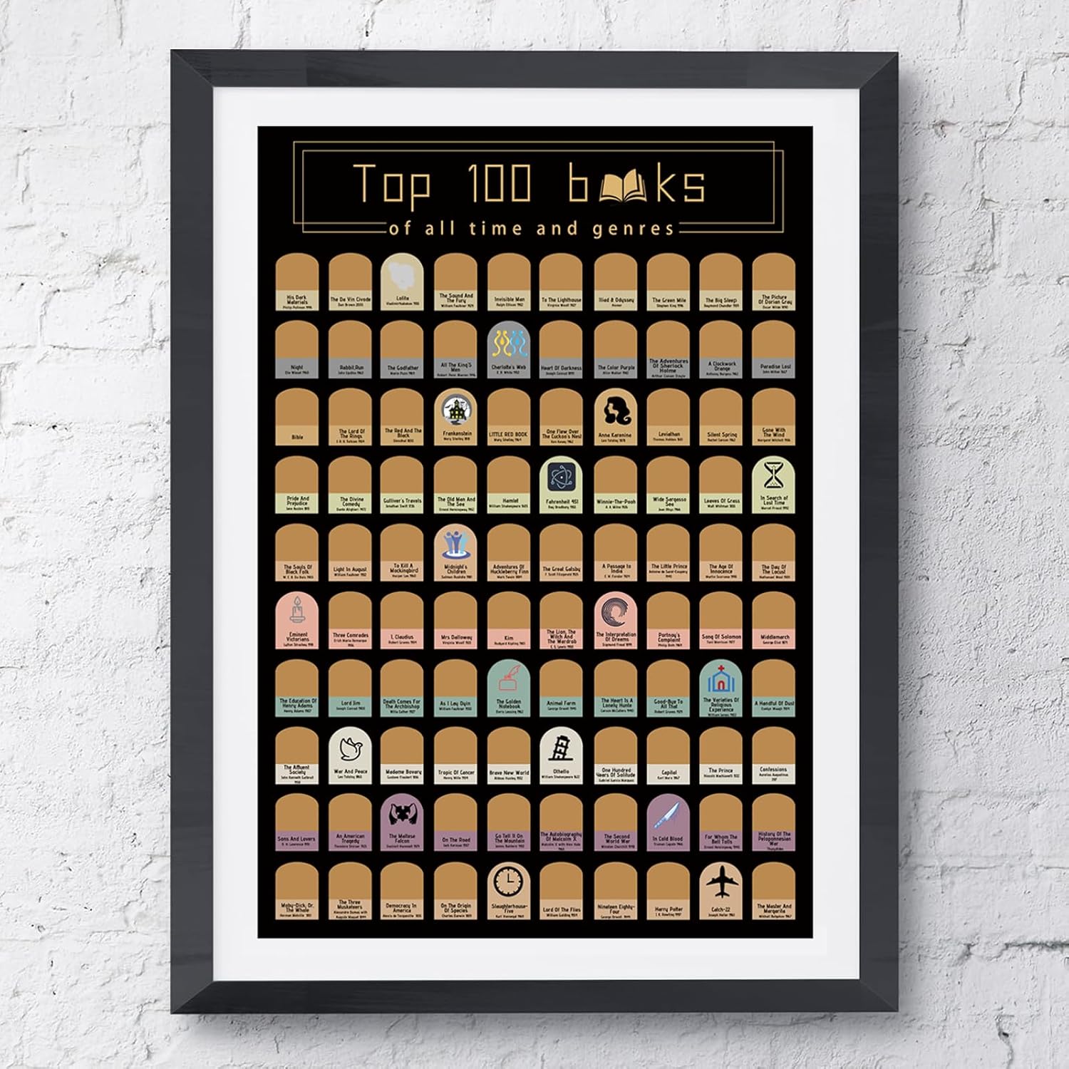 Amazon.com: EIHFHIE Top 100 Books Scratch off Poster, Book Lovers Gifts ...
