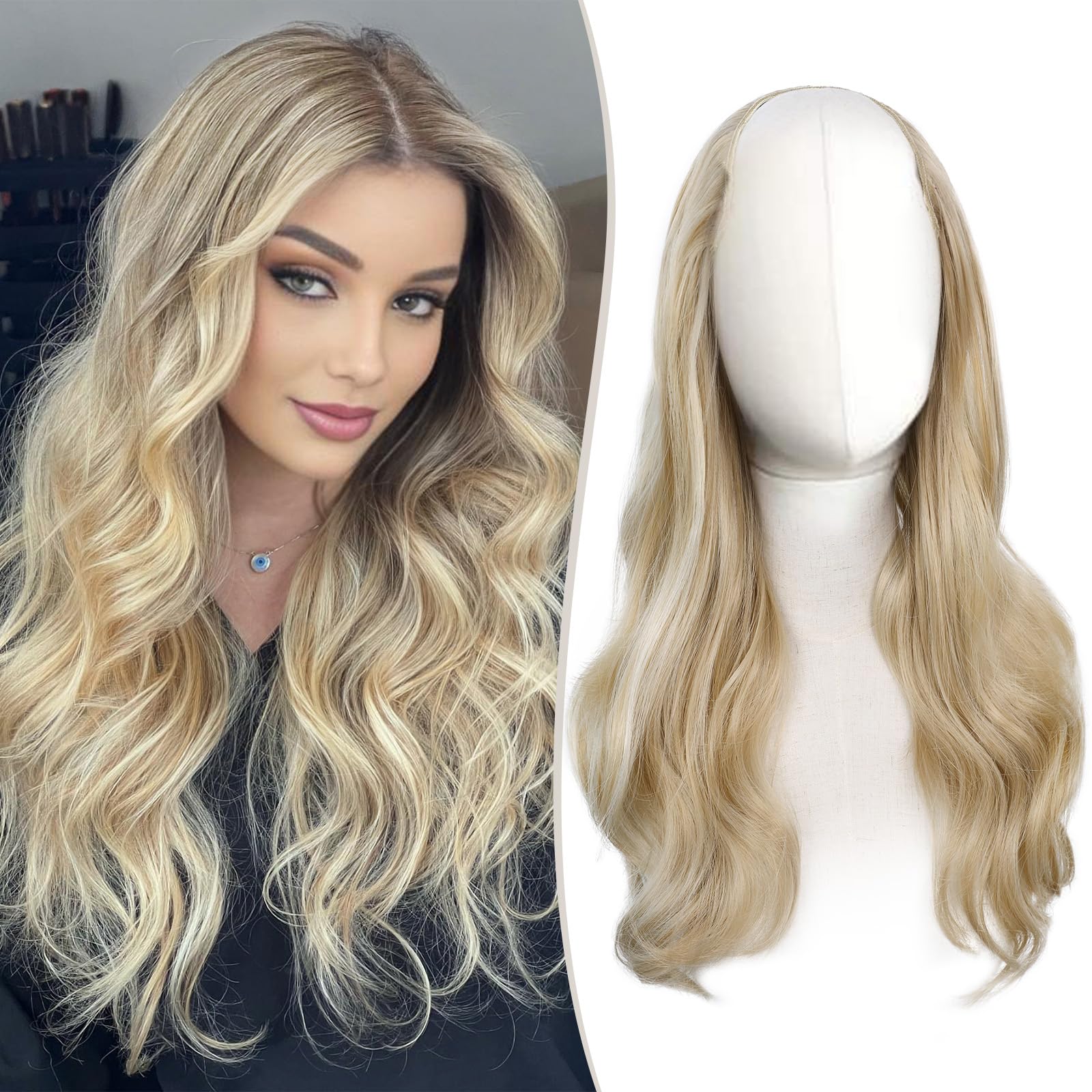 Amazon.com : FAVE Clip in Extensions V Shaped Hair Extension 20 inches ...