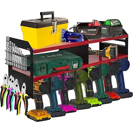 Amazon.com: TOOLGANIZE Power Tool Organizer - 5 Drill Holder , Cordless ...