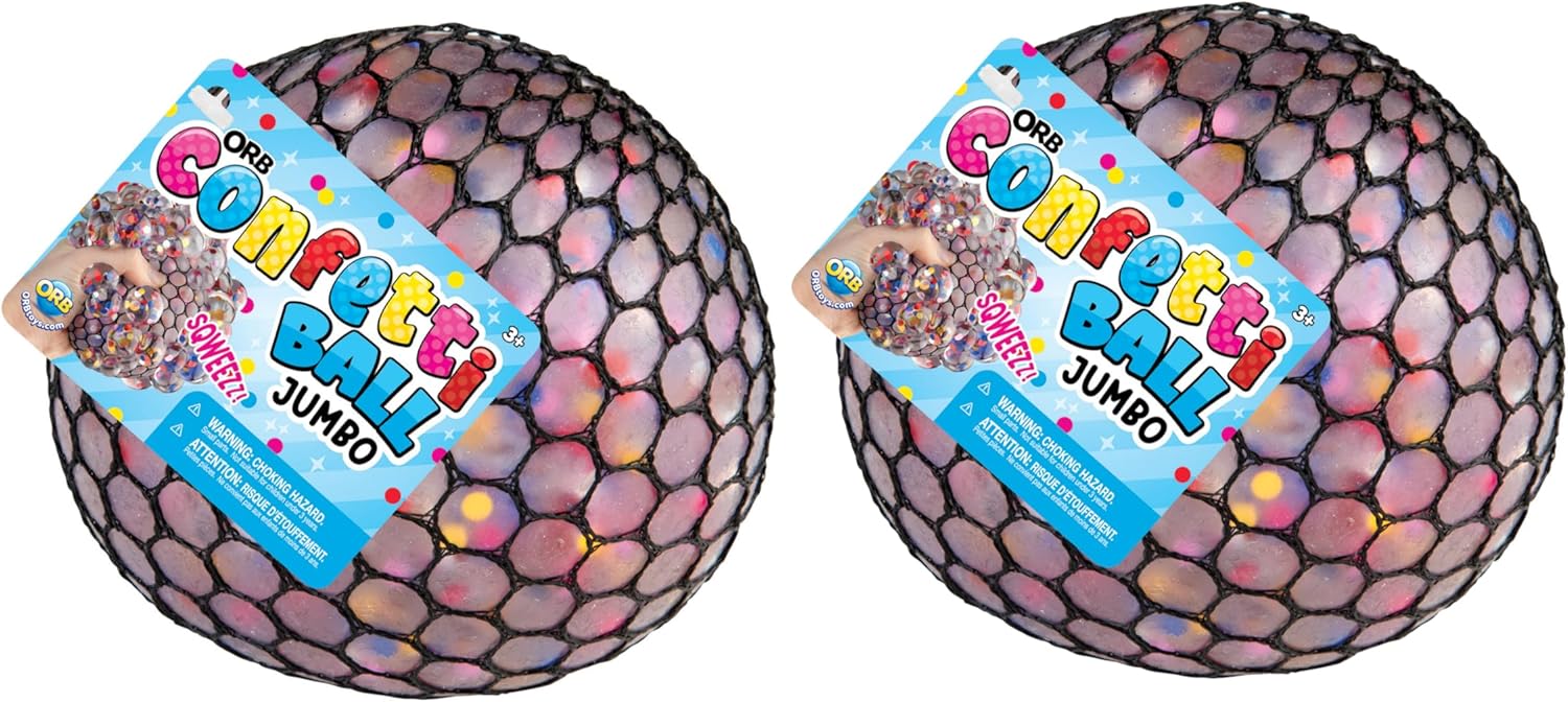 Amazon.com: ORB Curiosities Confetti Ball Jumbo 2 Pack - Squish and ...
