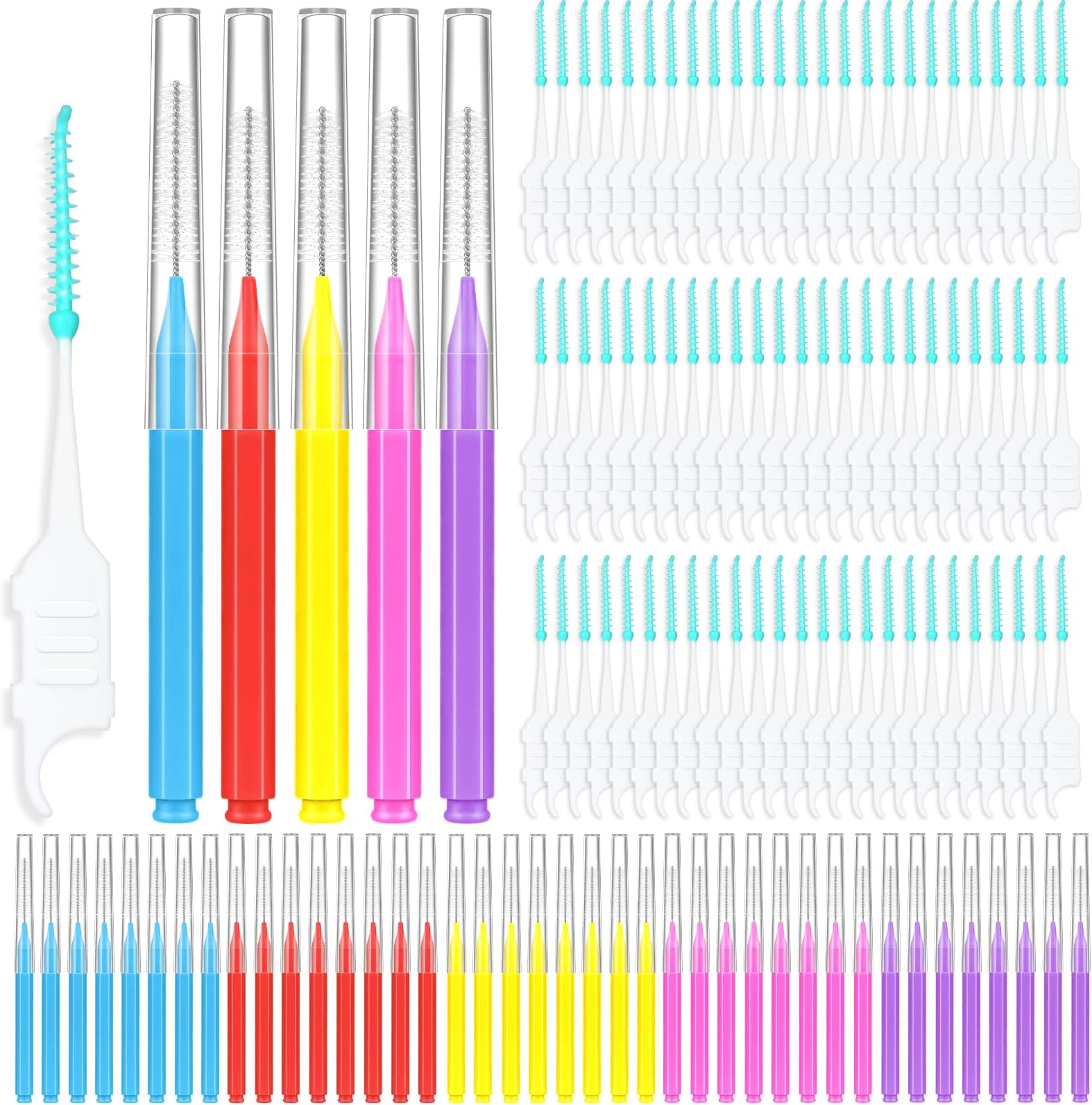 Amazon.com: 300 Pcs Interdental Brushes for Braces, 6 Size Soft and Bendable Braces Brush for ...