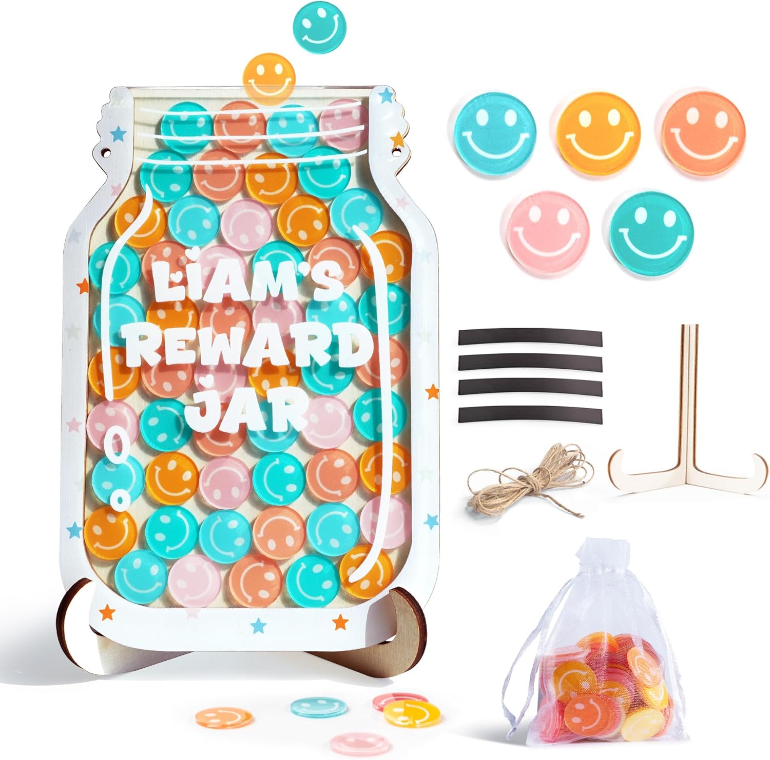 Amazon.com : Easycosy Personalized Name Reward Jars 45/60/120 Tokens ...
