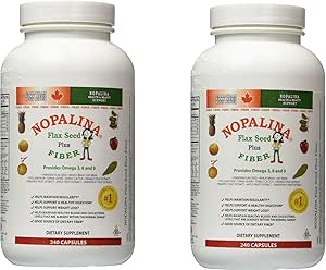 Nopalina Flax Seed Plus Fiber 240 Capsules Dietary Supplement (Pack of ...