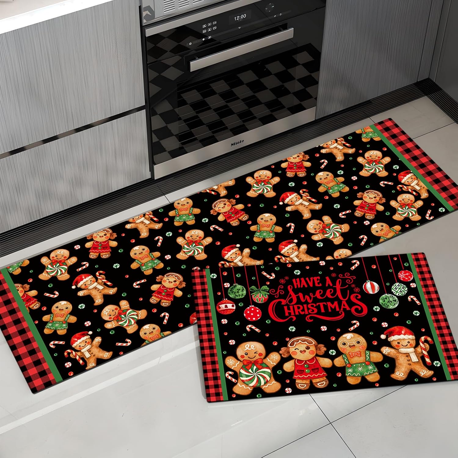 Amazon.com: APROPHIC Christmas Kitchen Rugs and Mats Set of 2 ...