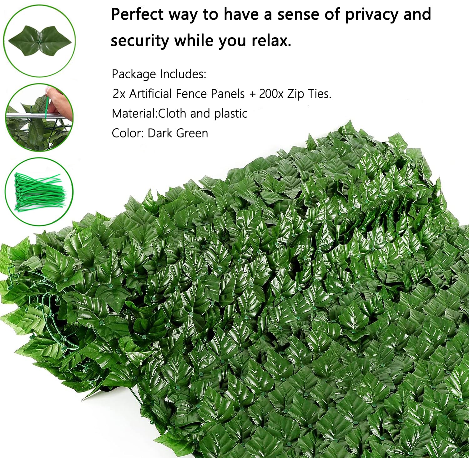 Snapklik.com : Artificial Ivy Privacy Fence 2362x394in Grass Wall ...