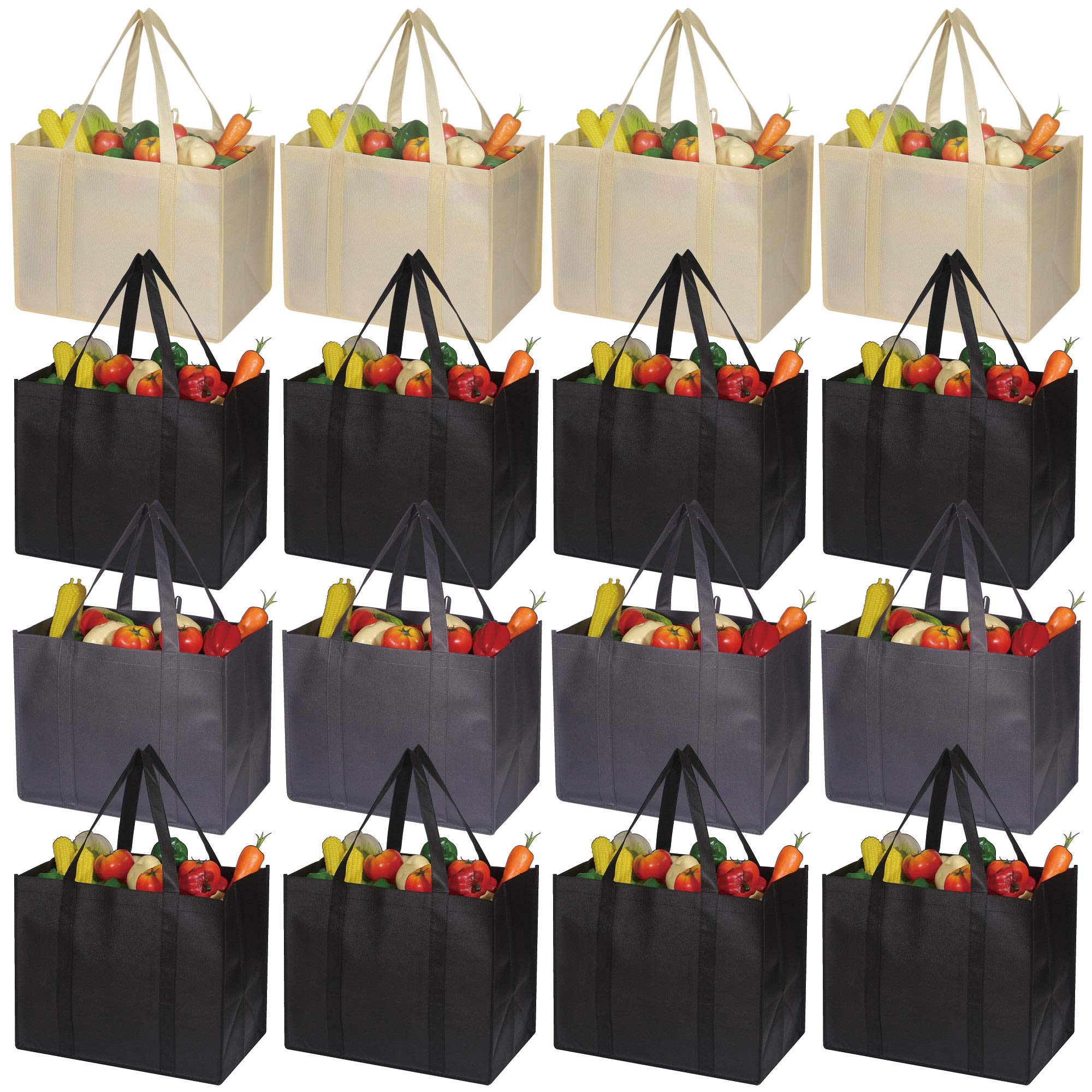 Amazon.com: DIOMMELL 16 Pack Reusable Grocery Bags Large Foldable Heavy ...