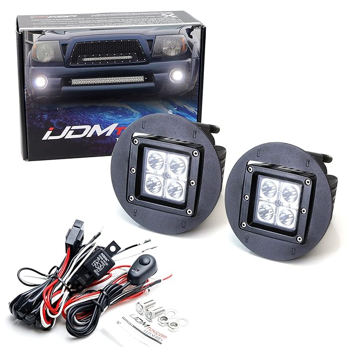 Buy iJDMTOY 40W CREE Cubic LED Pod Light w/ OEM Fog Light Location ...
