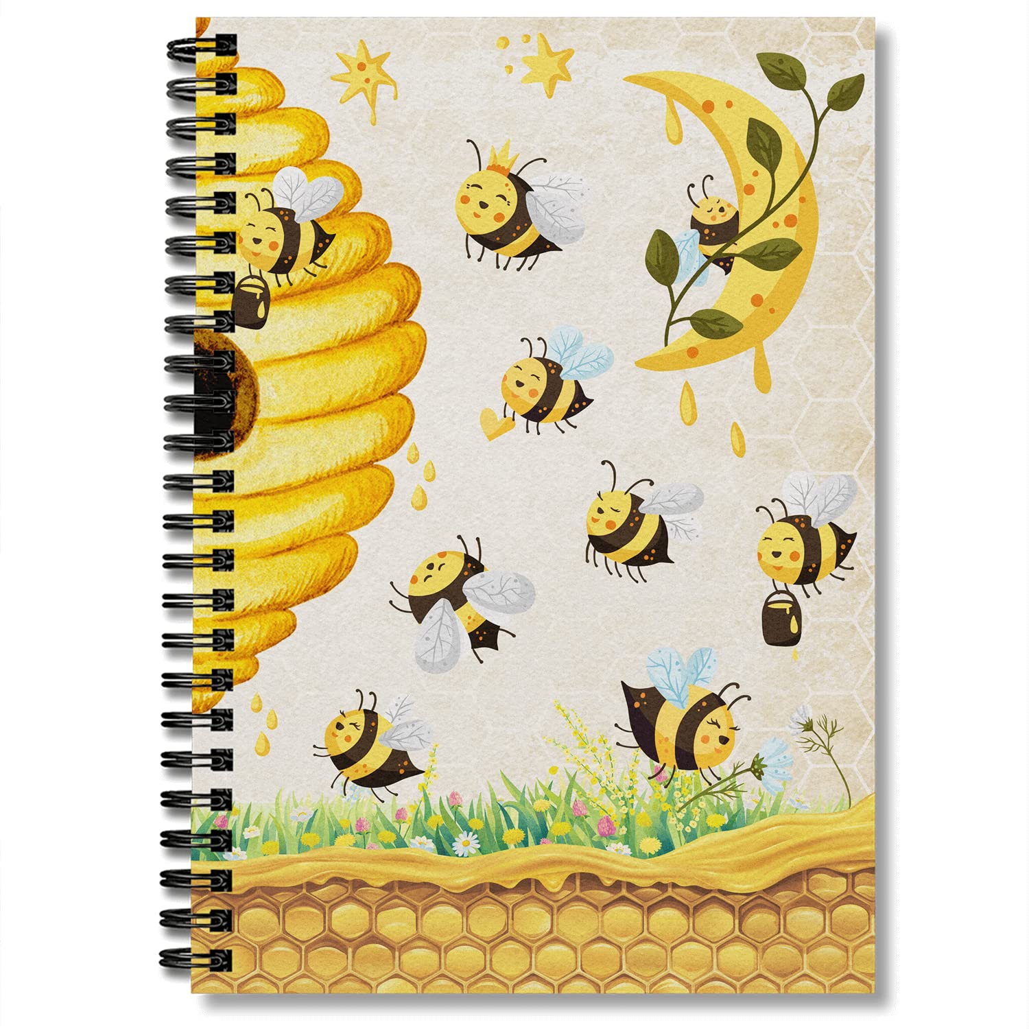 GOLEEX Blank Spiral Notebook Honey Bee Bumble Bee Lover Notebooks ...