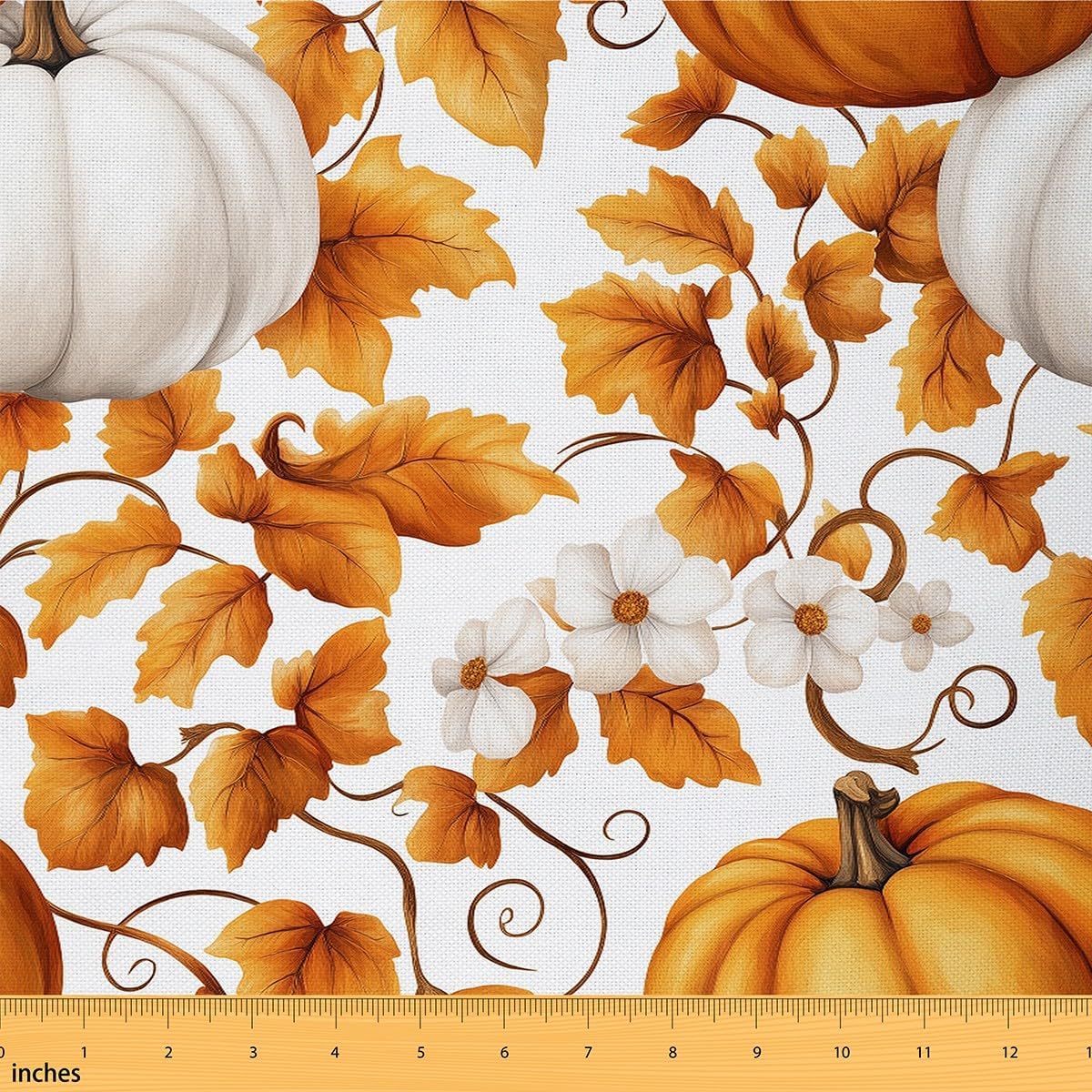 Amazon.com: Autumn Plants Fabric by The Yard Watercolor Fall Leaves ...