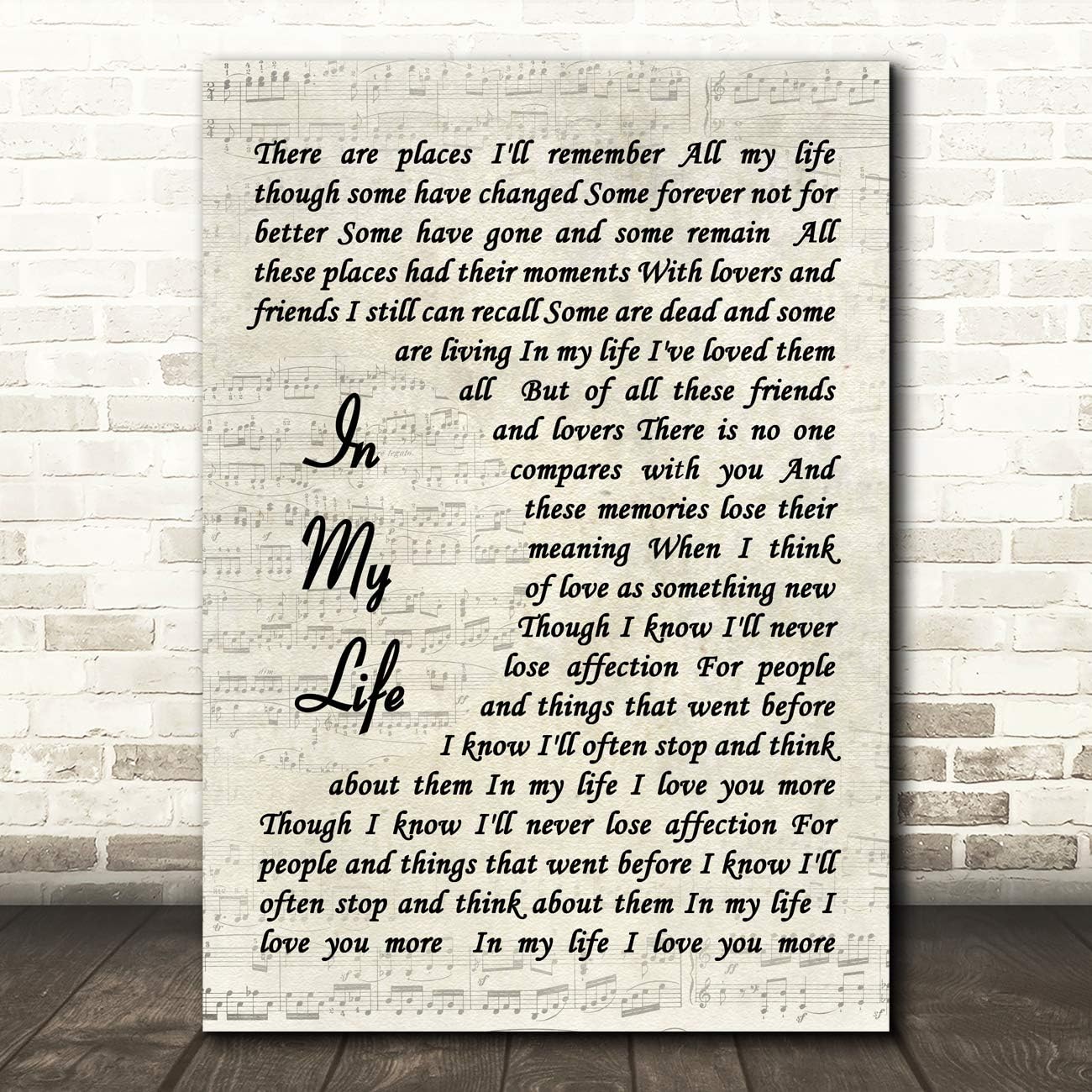 Didymus Co The Beatles - In My Life - Song Lyric Art Poster Print ...