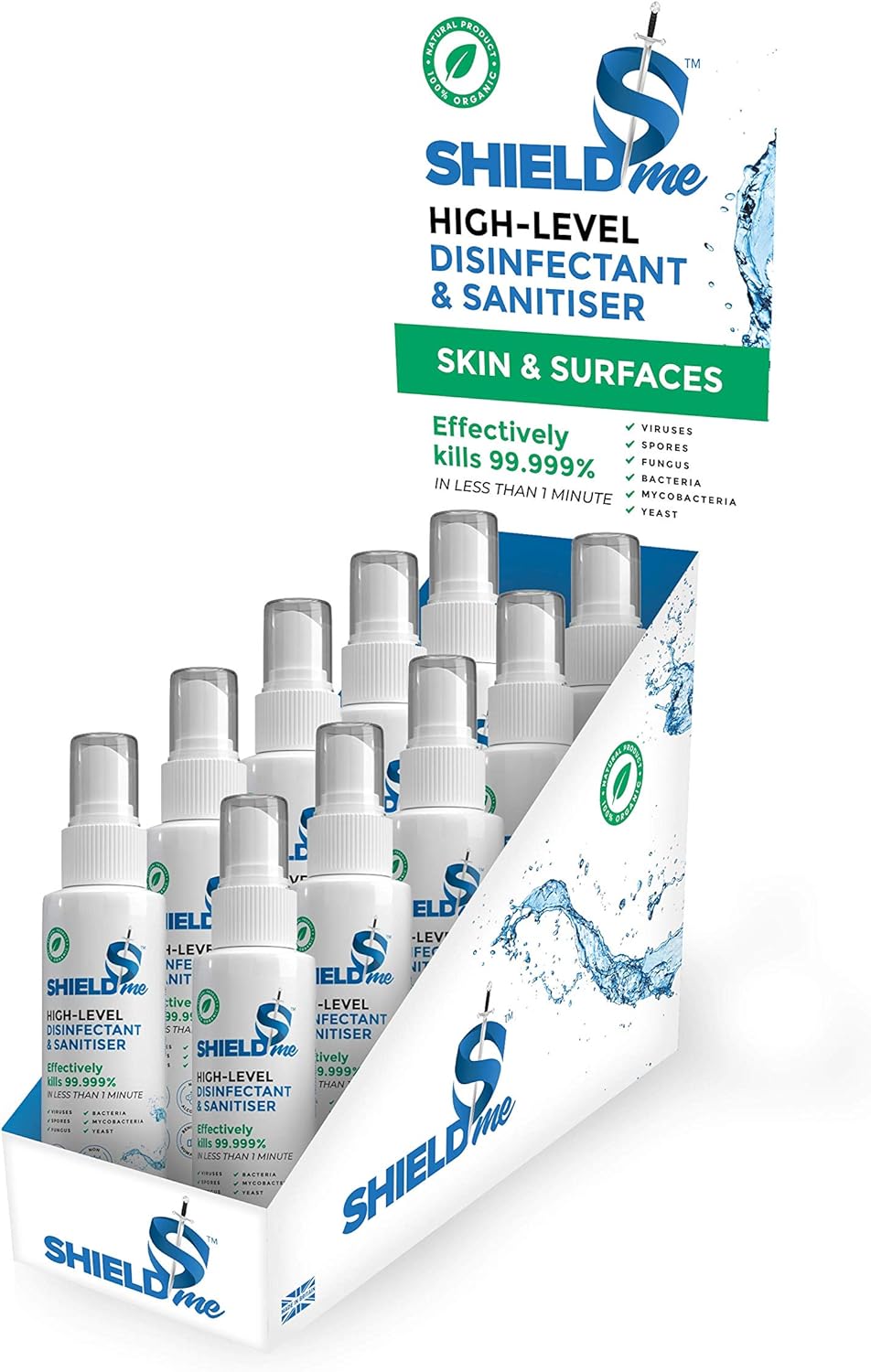 10 x SHIELDme High-Level Disinfectant & Sanitiser 120ml : Amazon.co.uk ...