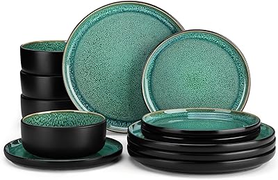 Amazon.com | over&back 16-Piece Stackable Dinnerware Dish Set ...