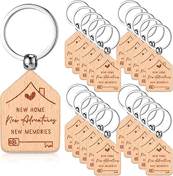 Inbagi 20 Pcs New Home Keychain Bulk Welcome Home Keychain Gifts House ...