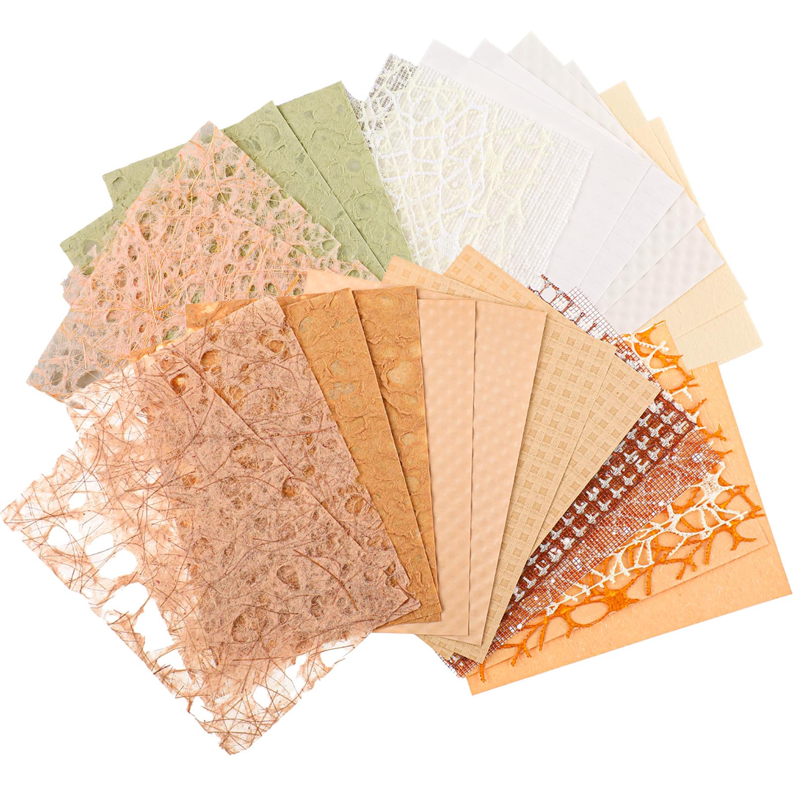 Ptwola 32 PCS Vintage Scrapbook Paper Supplies Handmade Textured ...