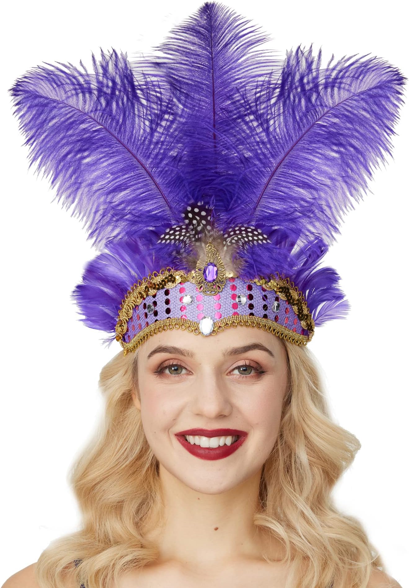 Amazon.com: Gionforsy Carnival Headpieces for Women Show Girl Feather ...