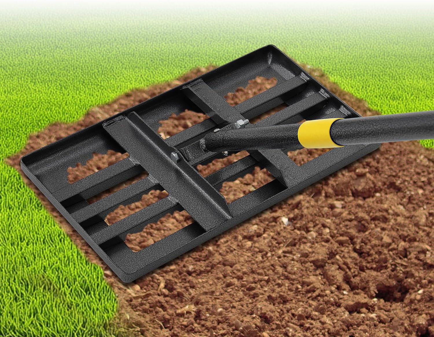 Amazon.com: 72" Heavy Duty Lawn Leveling Rake - 17x10in Stainless Steel ...