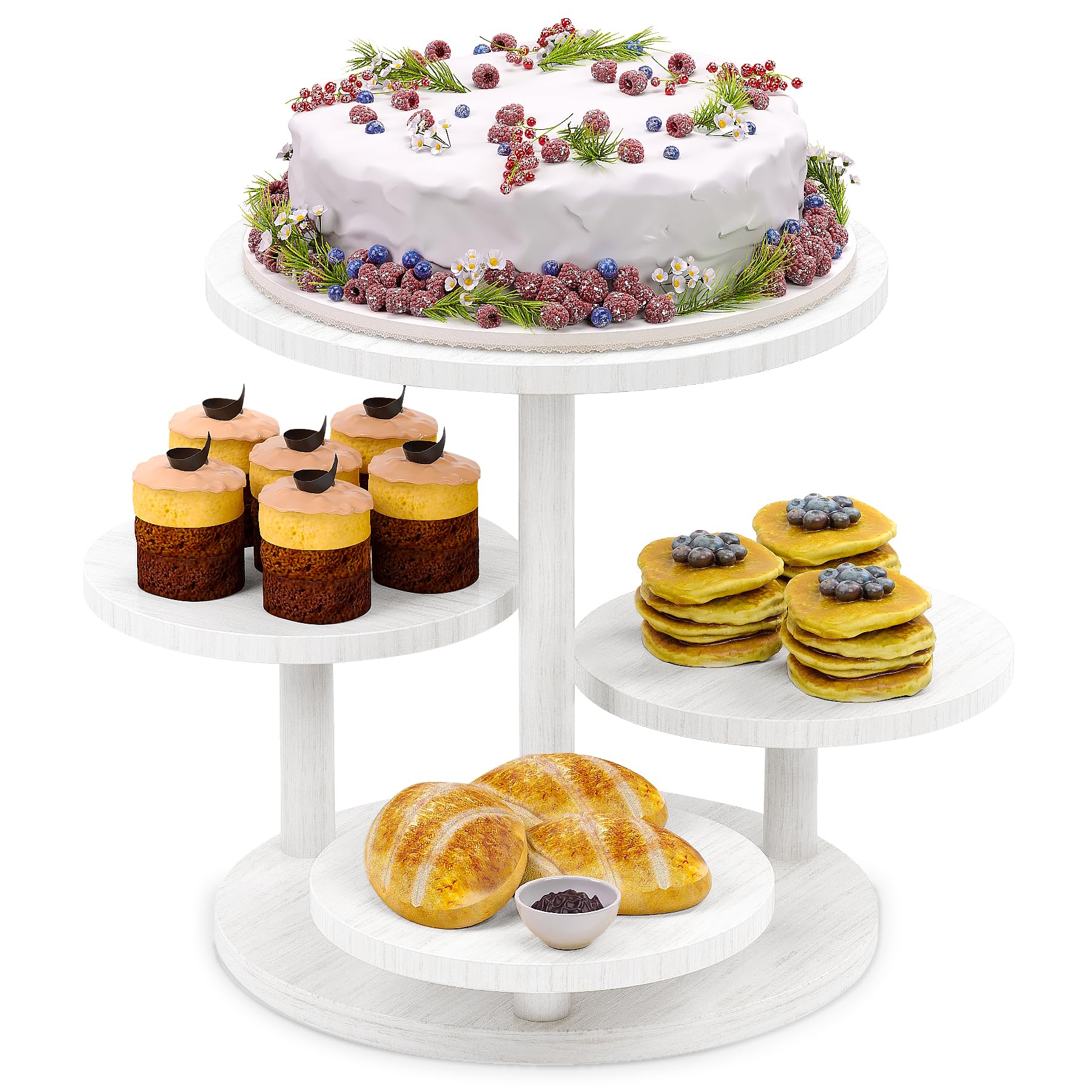 Amazon.com: HURZMORO 4 Tier Round Cupcake Tower Stand for 50 Cupcakes ...
