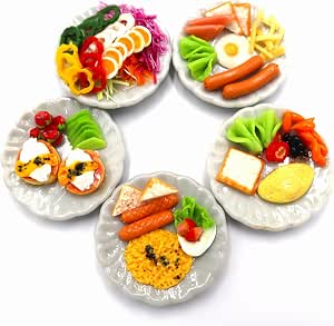 Amazon.com: Dollhouse Food Set 5 Mix Dollhouse Miniature Food,Tiny Food ...