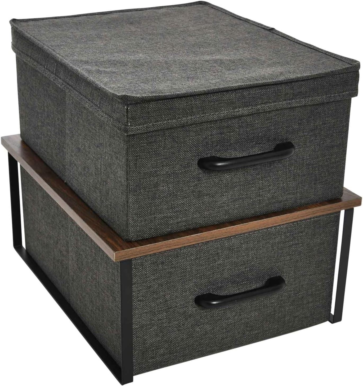Amazon.com - Household Essentials Stacking Storage Boxes with Laminate ...