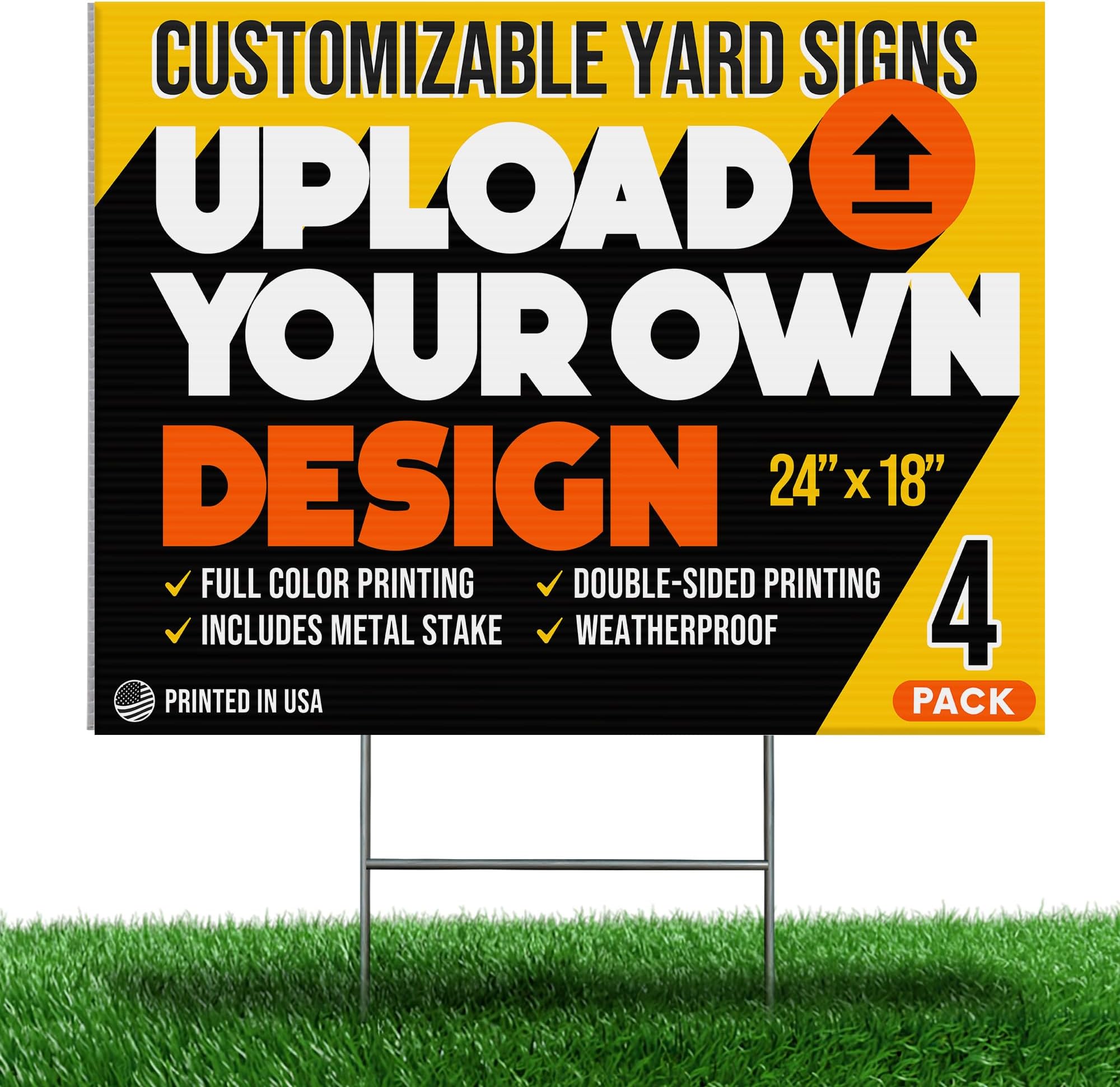 Amazon.com : 10 pack 24x18" Custom Yard Signs for Business, Double ...