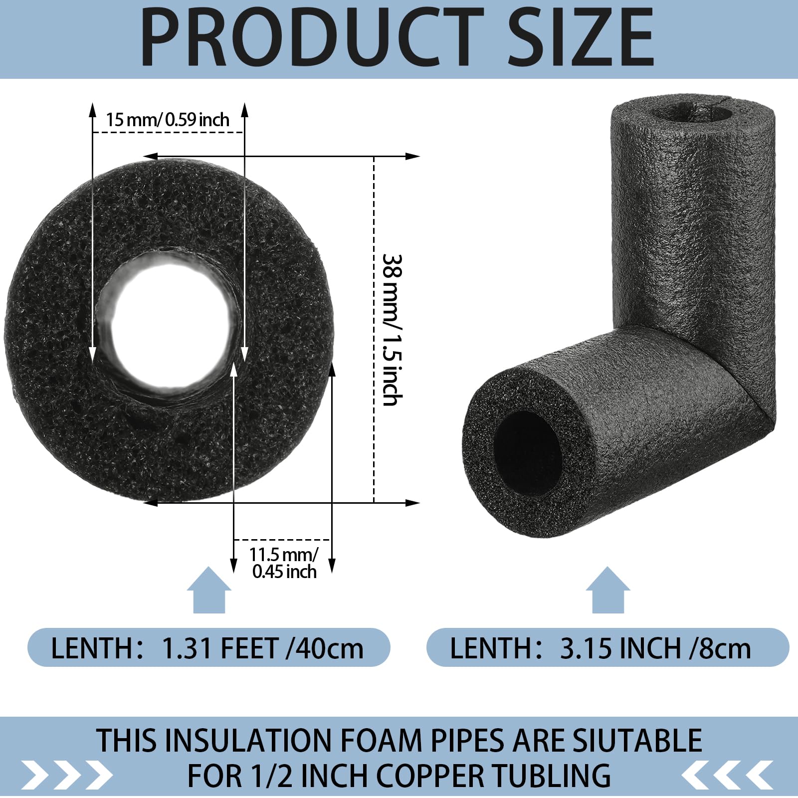 Snapklik.com : 24 Pack Elbow Pipe Insulation Foam Tube Outdoor Wrap ...