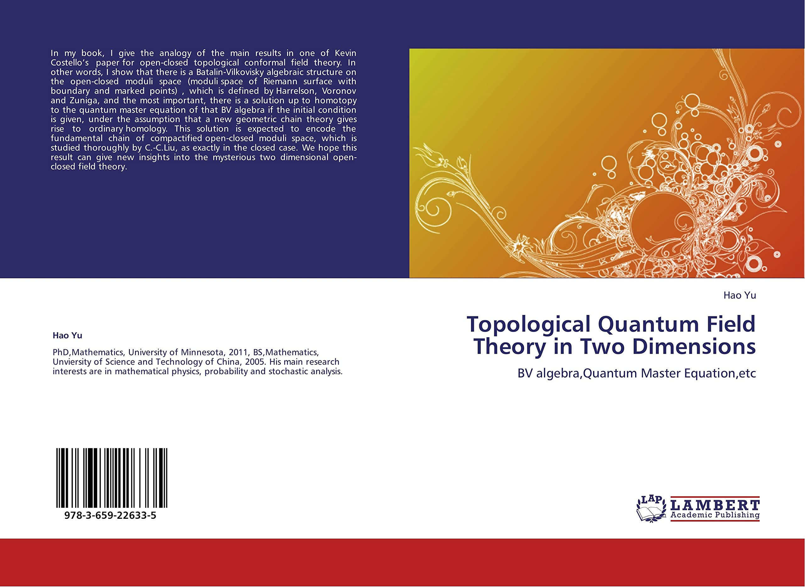 Topological Quantum Field Theory in Two Dimensions: BV algebra,Quantum ...