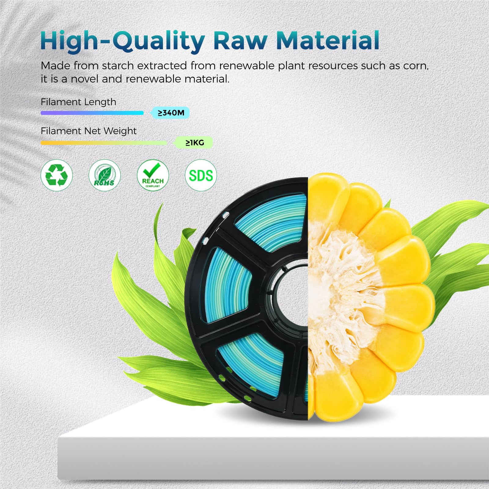 Snapklik.com : FLASHFORGE PLA Filament 1.75mm +/- 0.02mm Blue To Yellow ...