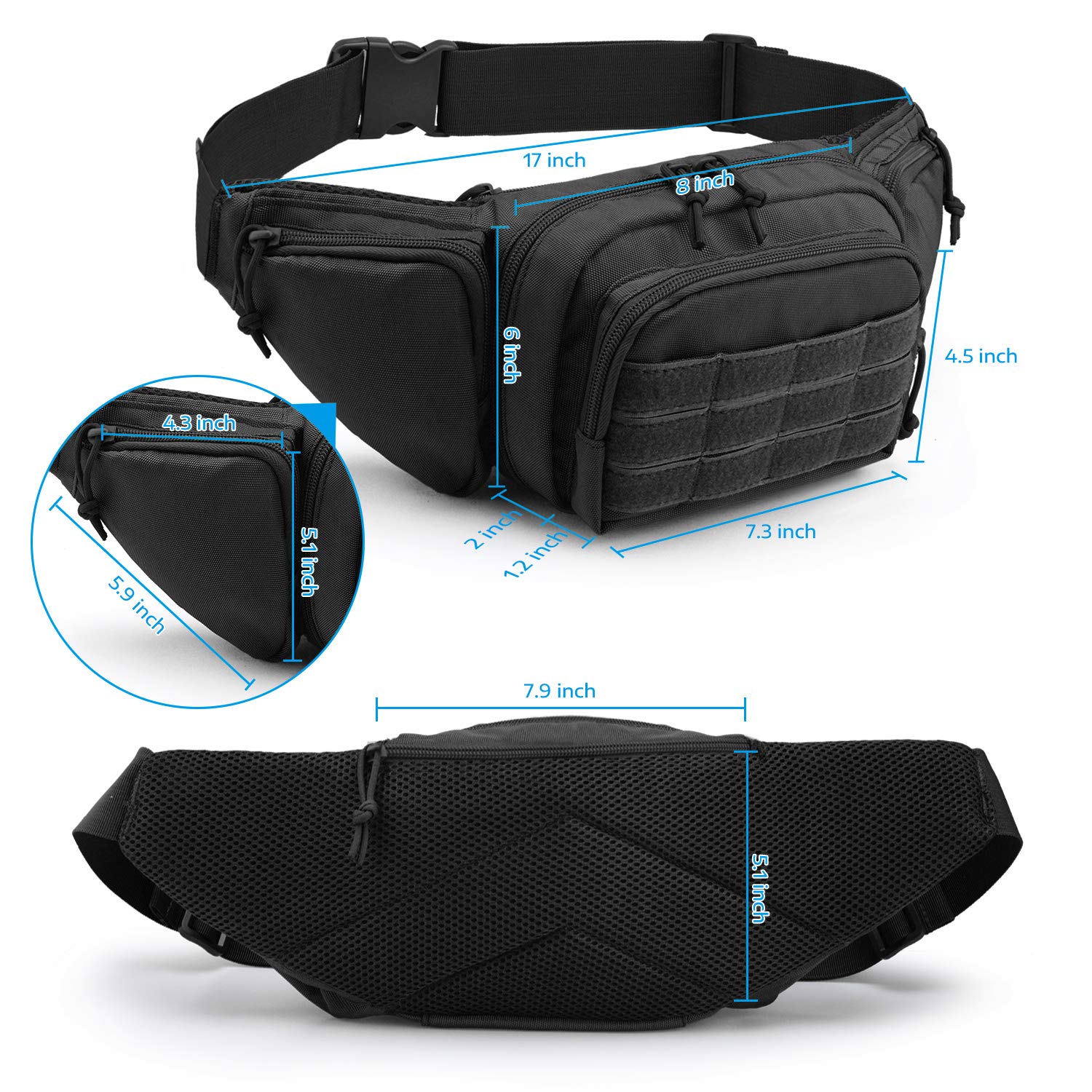 FRTKK Concealed Carry Pistol Pouch Ultimate Fanny Pack Holster Fits ...