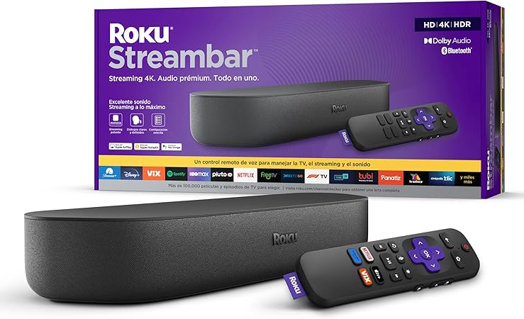 Amazon.com: Roku Streambar 4K HDR Streaming Device & Premium Soundbar ...